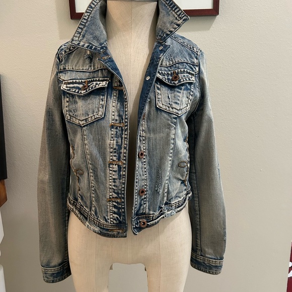 White Crow | Jackets & Coats | White Crow Distressed Blue Jean Jacket ...